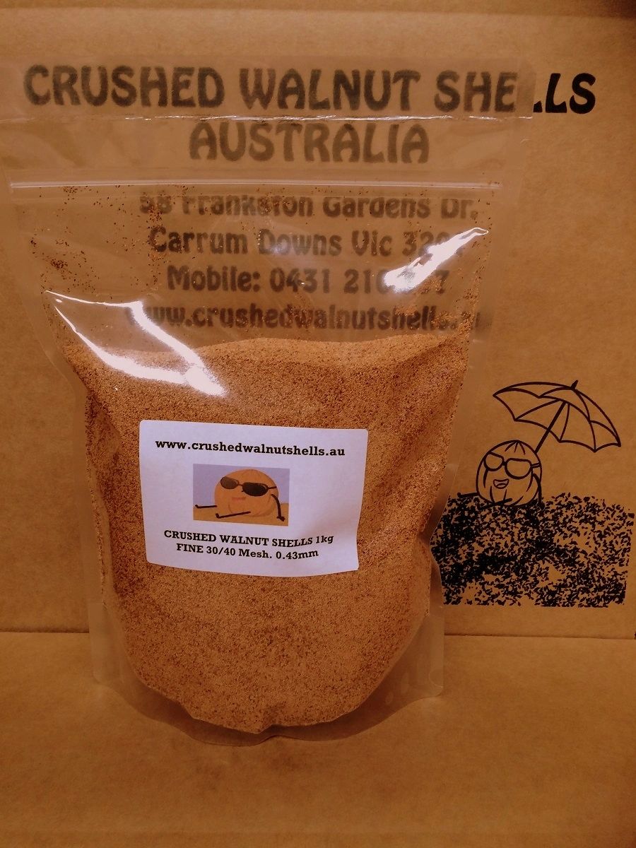 1kg $15 Fine Crushed Walnut Shells for Sandblasting, Exfoliant soaps.